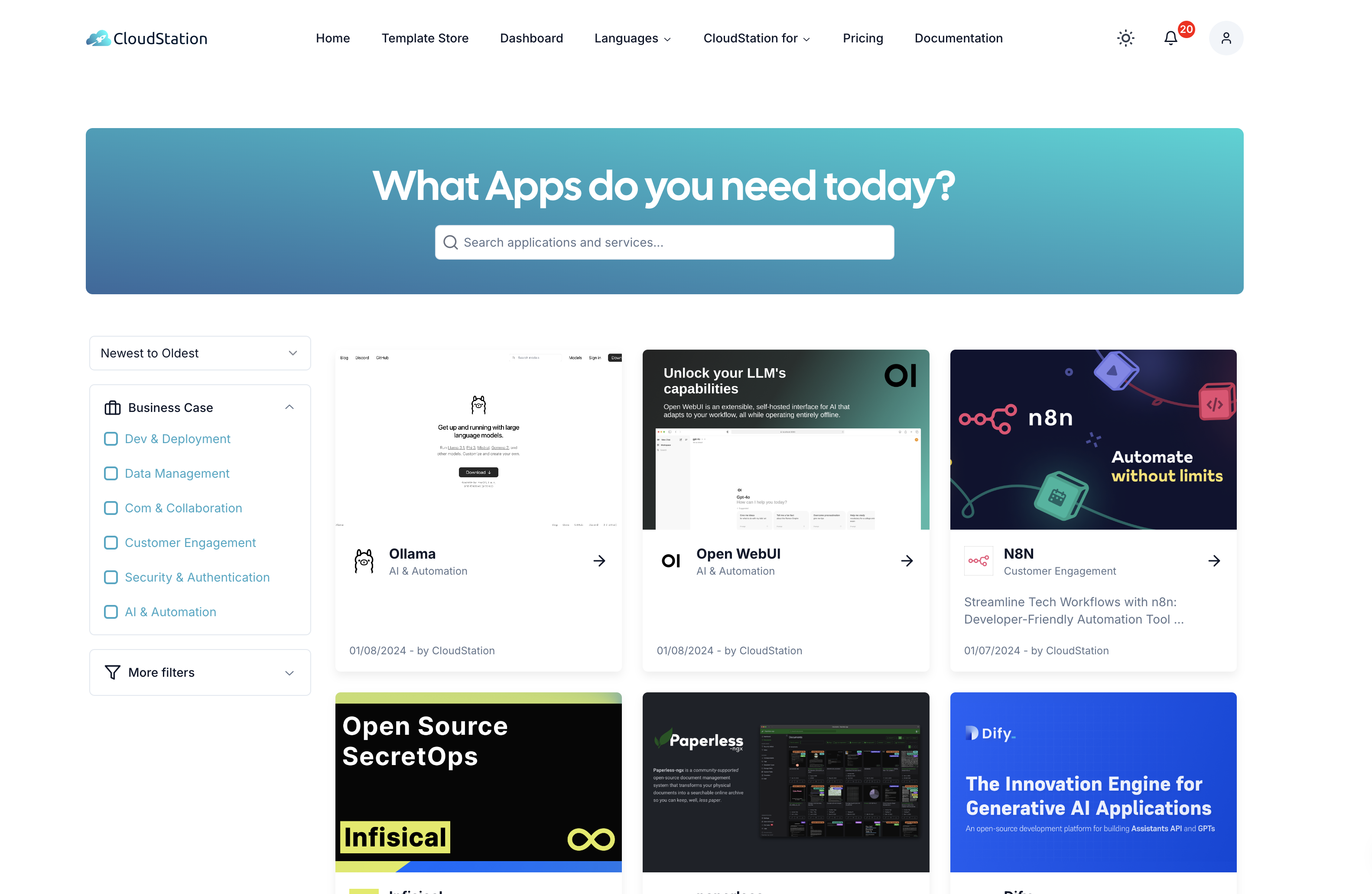 Template Store | CloudStation | Fast App Deployment for Teams of All Sizes